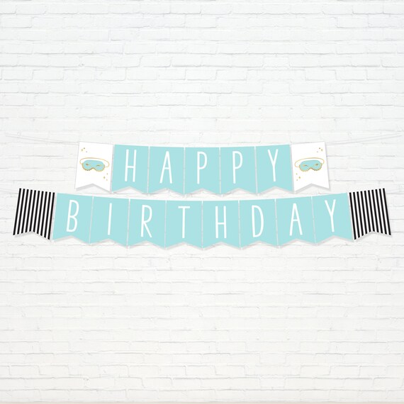 Sleepover Party Banner Printable Slumber Party Teal Sleep | Etsy