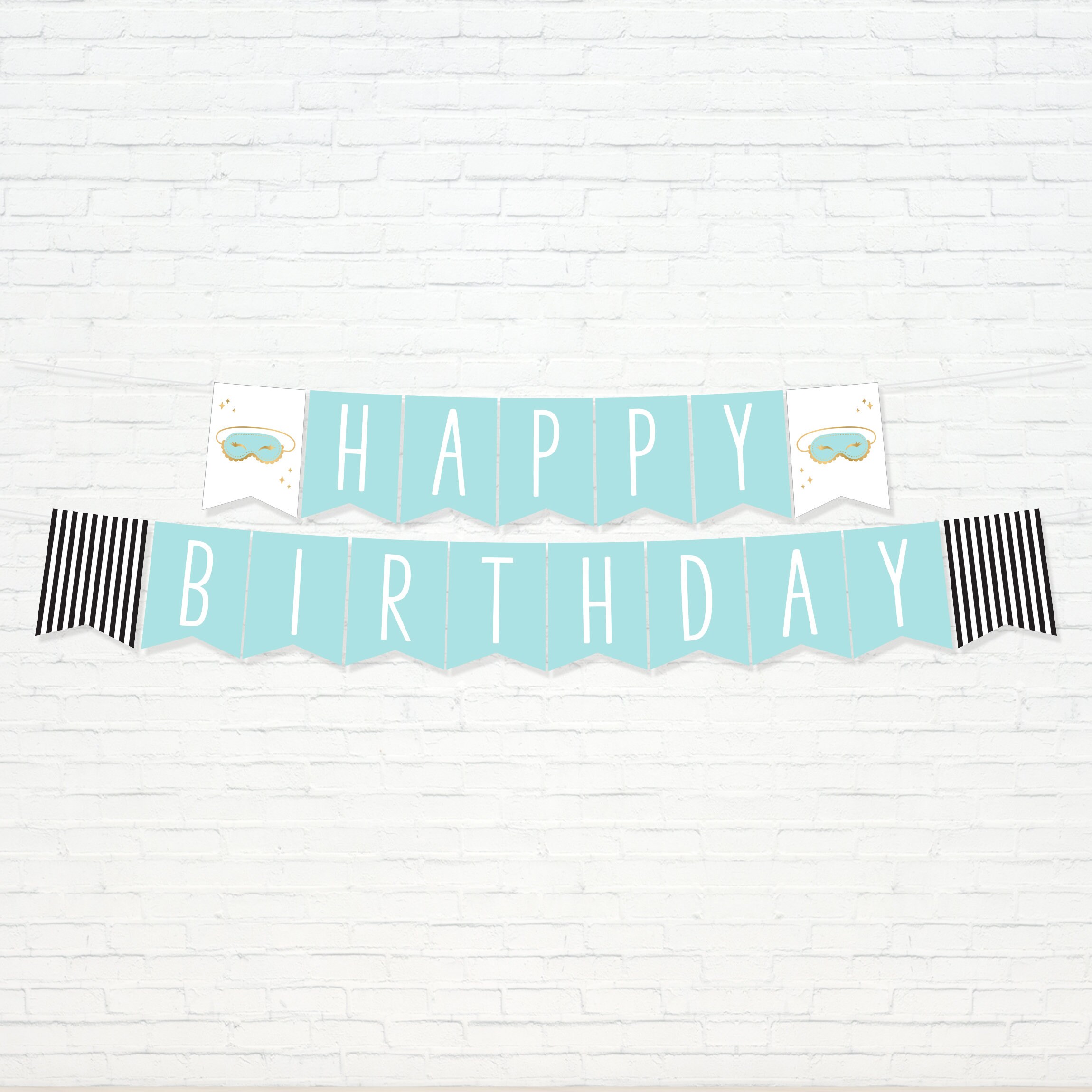 Sleepover Party Banner Printable Slumber Party Teal Sleep - Etsy