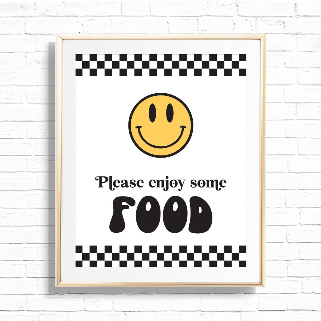 Happy Face Food Sign - Printable One Happy Dude Birthday Party Food ...