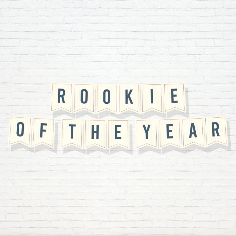 Rookie of the Year Banner - Printable Classic Baseball 1st Birthday ...