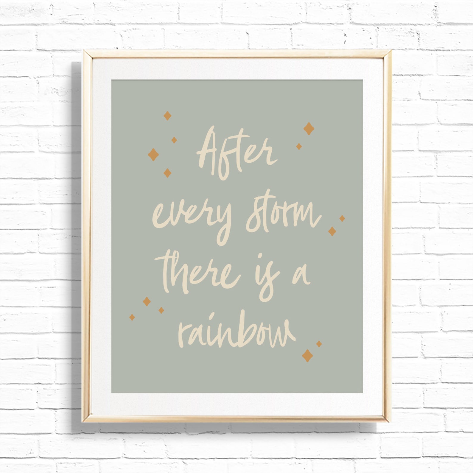 After Every Storm There Is A Rainbow Quote Art Print | Etsy
