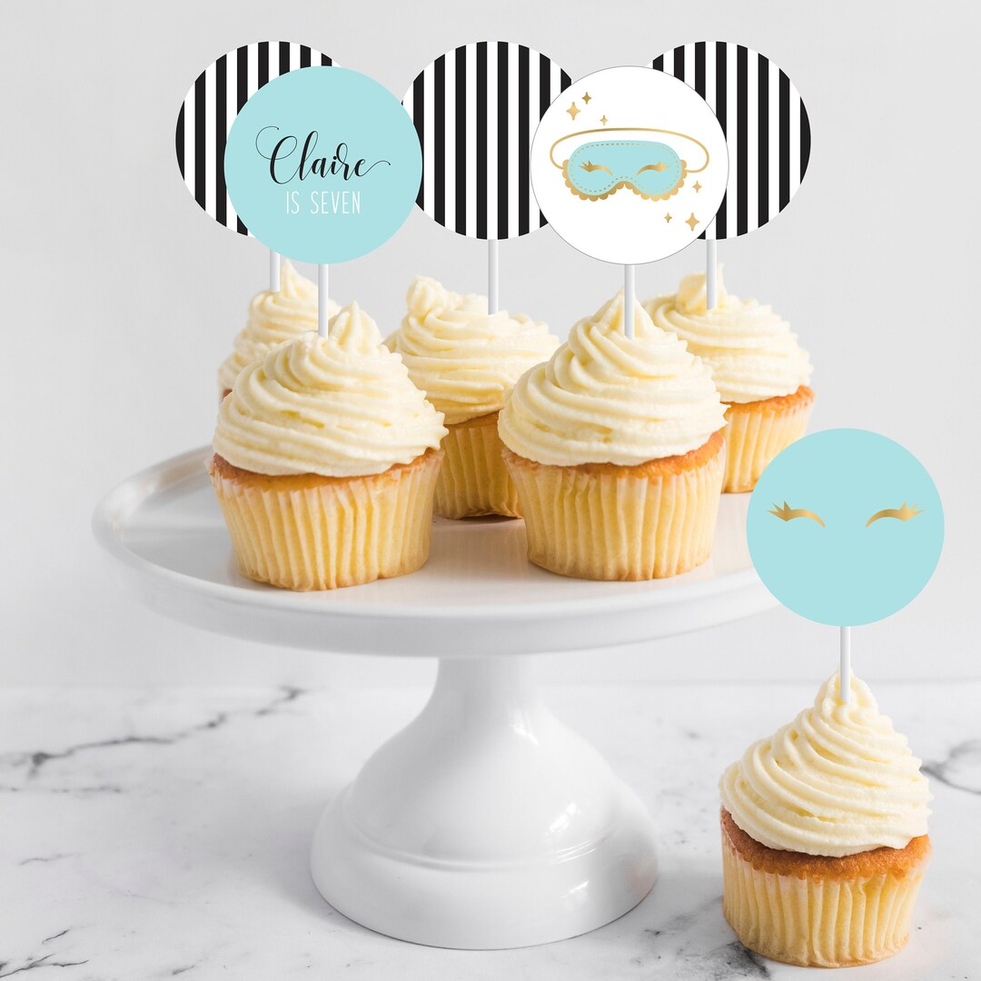 Sleepover Cupcake Toppers Printable Slumber Birthday Party Food Picks ...