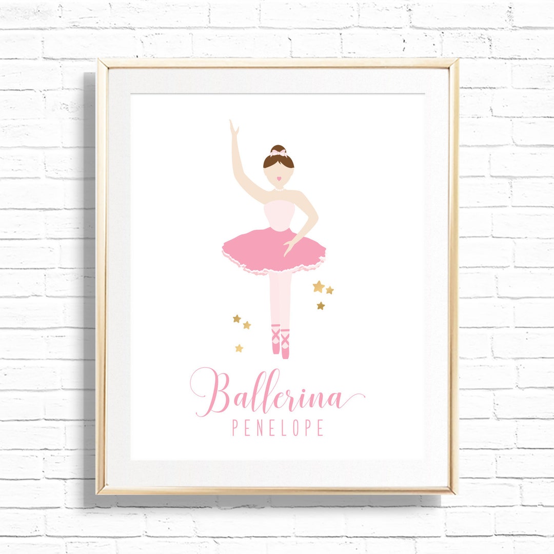 Personalized Ballerina Art Print Printable Custom Ballerina - Etsy