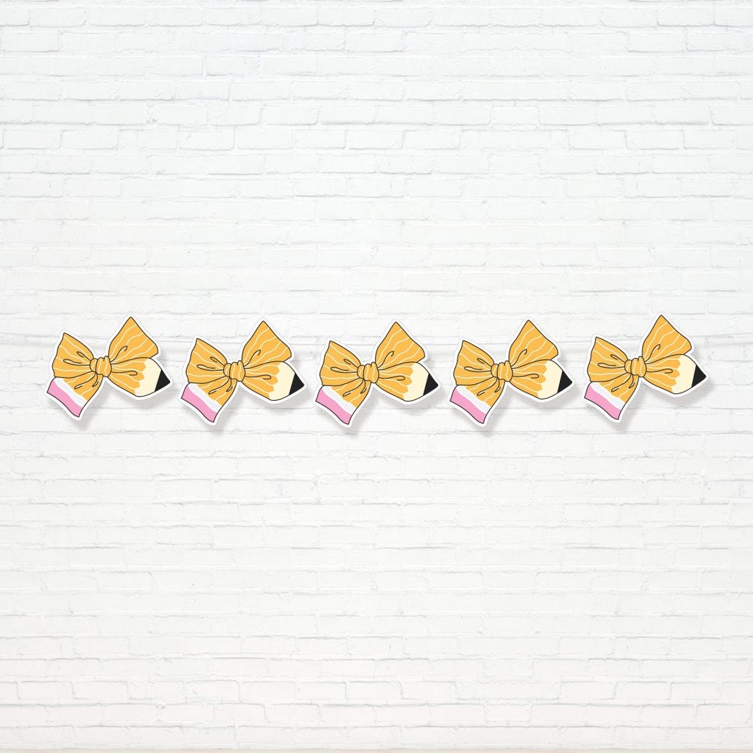 Pencil Bow Banner - Printable Back to School Pencil Garland - First Day ...