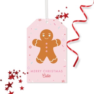Gingerbread Man Gift Tags - Printable Pink Christmas Cutie Birthday ...
