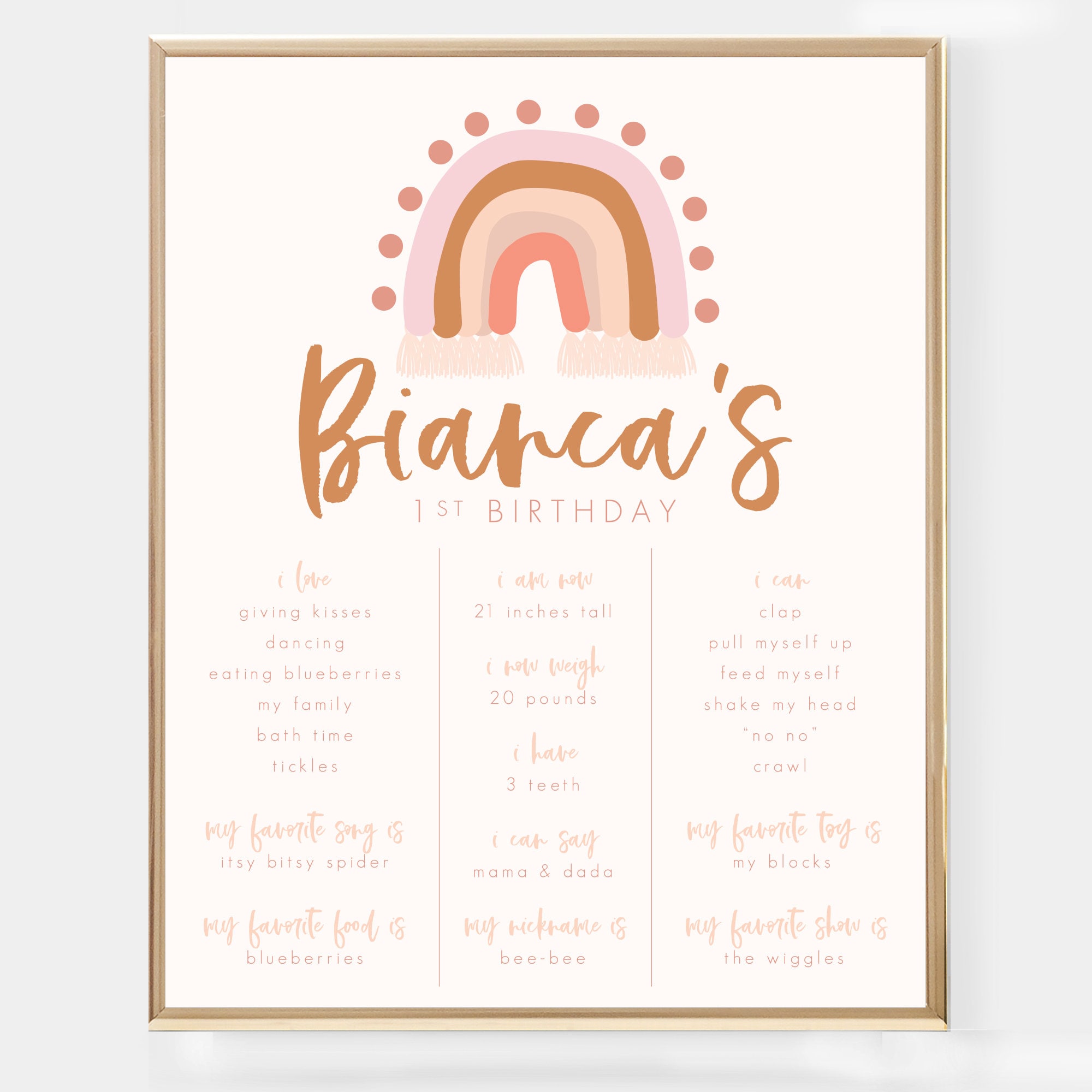 Boho Rainbow Birthday Chalkboard Sign Muted Modern Bohemian Rainbow ...