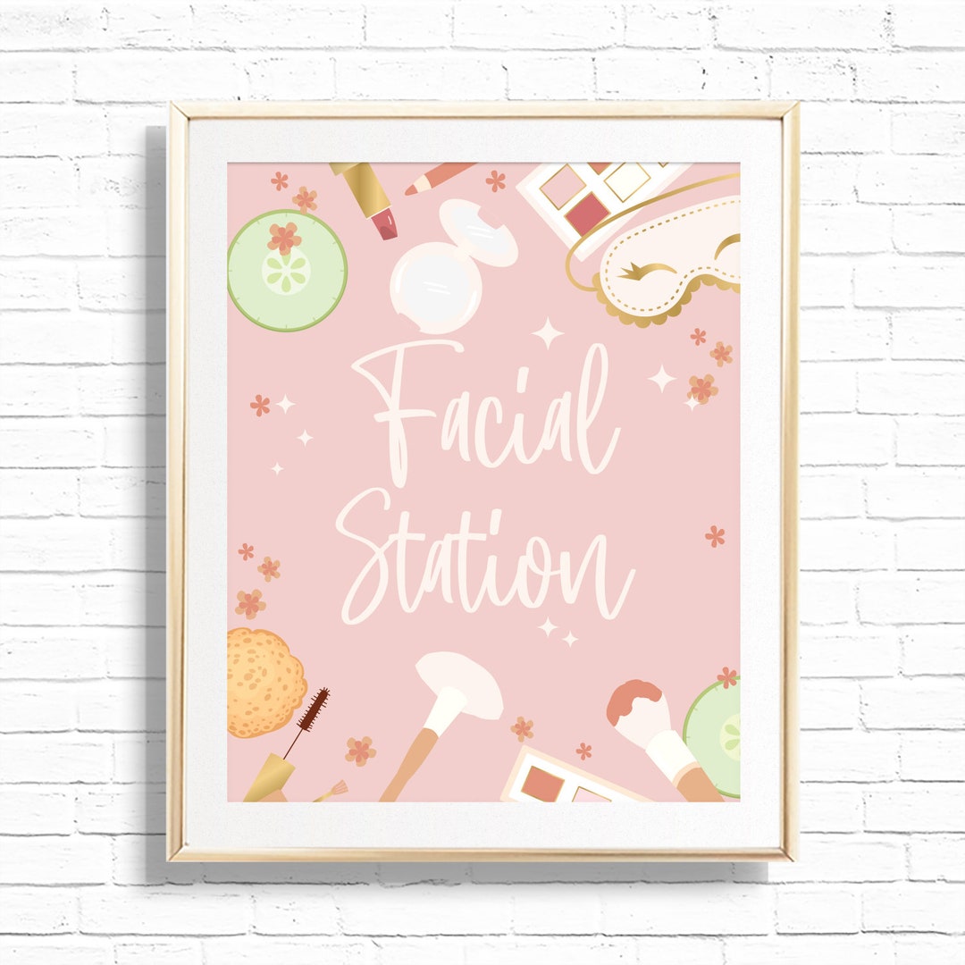 Facial Station Sign - Printable Spa & Makeup Beauty and Glamour ...