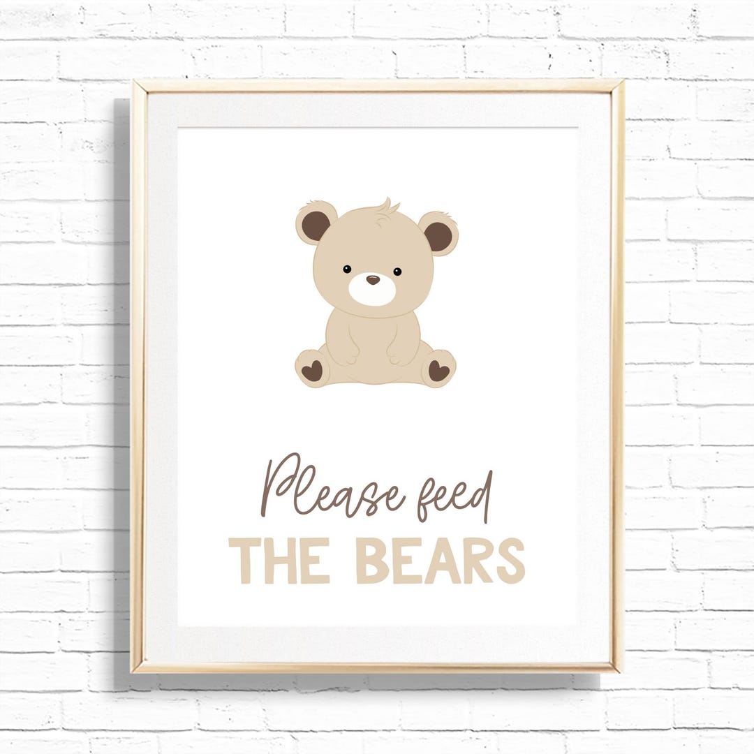 Feed the Bears Sign - Printable Teddy Bear Food Table Decor ...