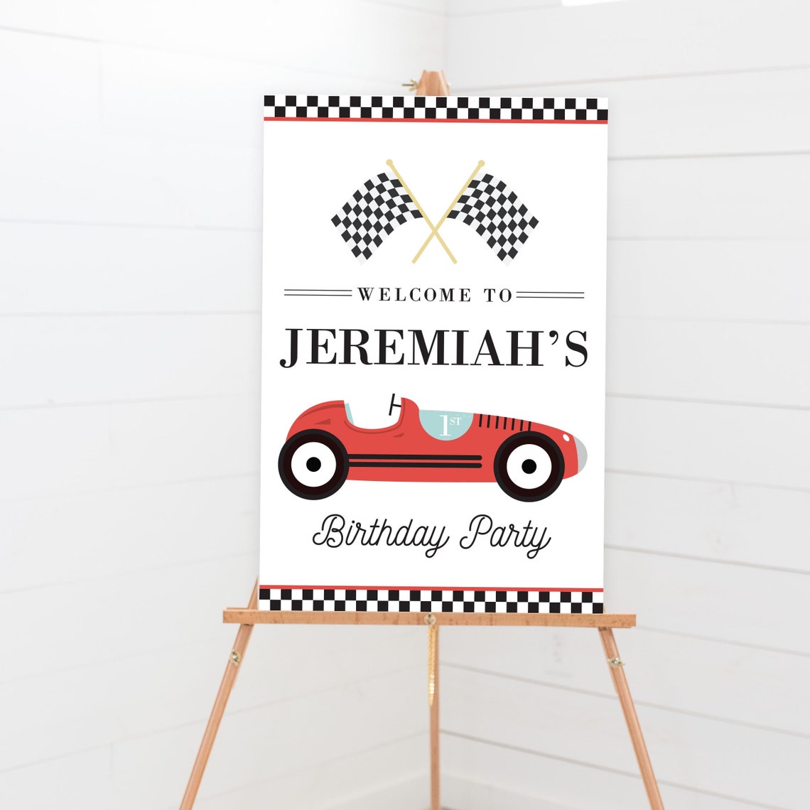 Car Welcome Sign Printable Vintage Racing Car 1st Birthday | Etsy Canada
