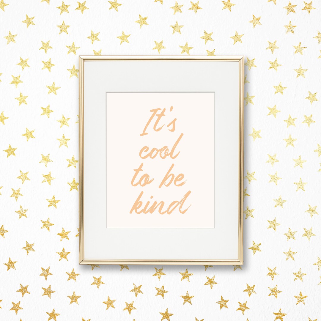 It's Cool to Be Kind Boho Rainbow Playroom Art Print - Printable ...