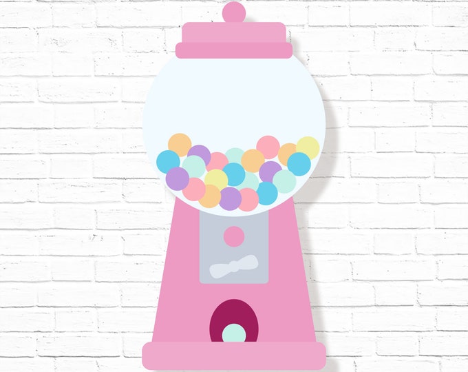 Gumball Machine Centrepiece Printable Bubble Gum Machine Cut Out Candy ...