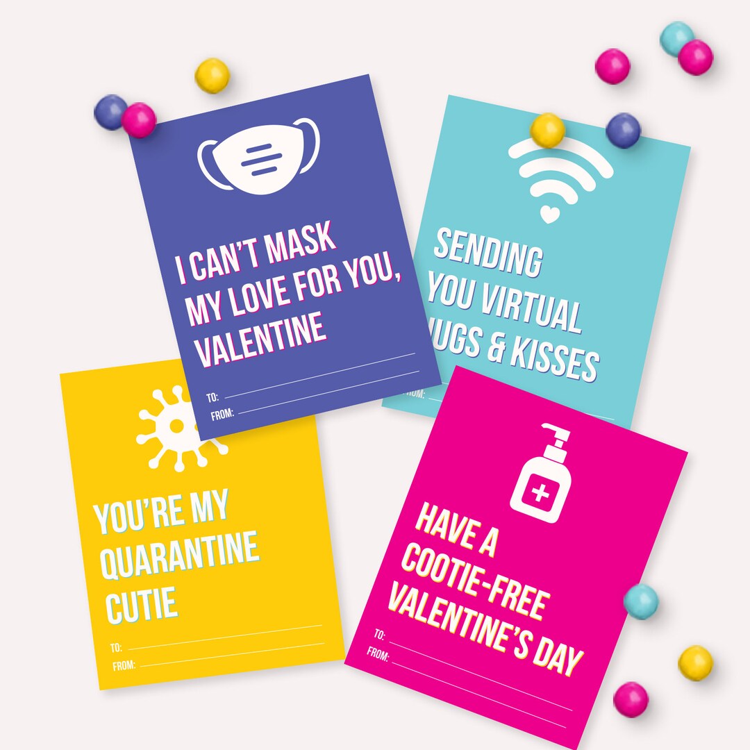 Quarantine Valentine's Day Cards - Printable Punny Pandemic Kids ...
