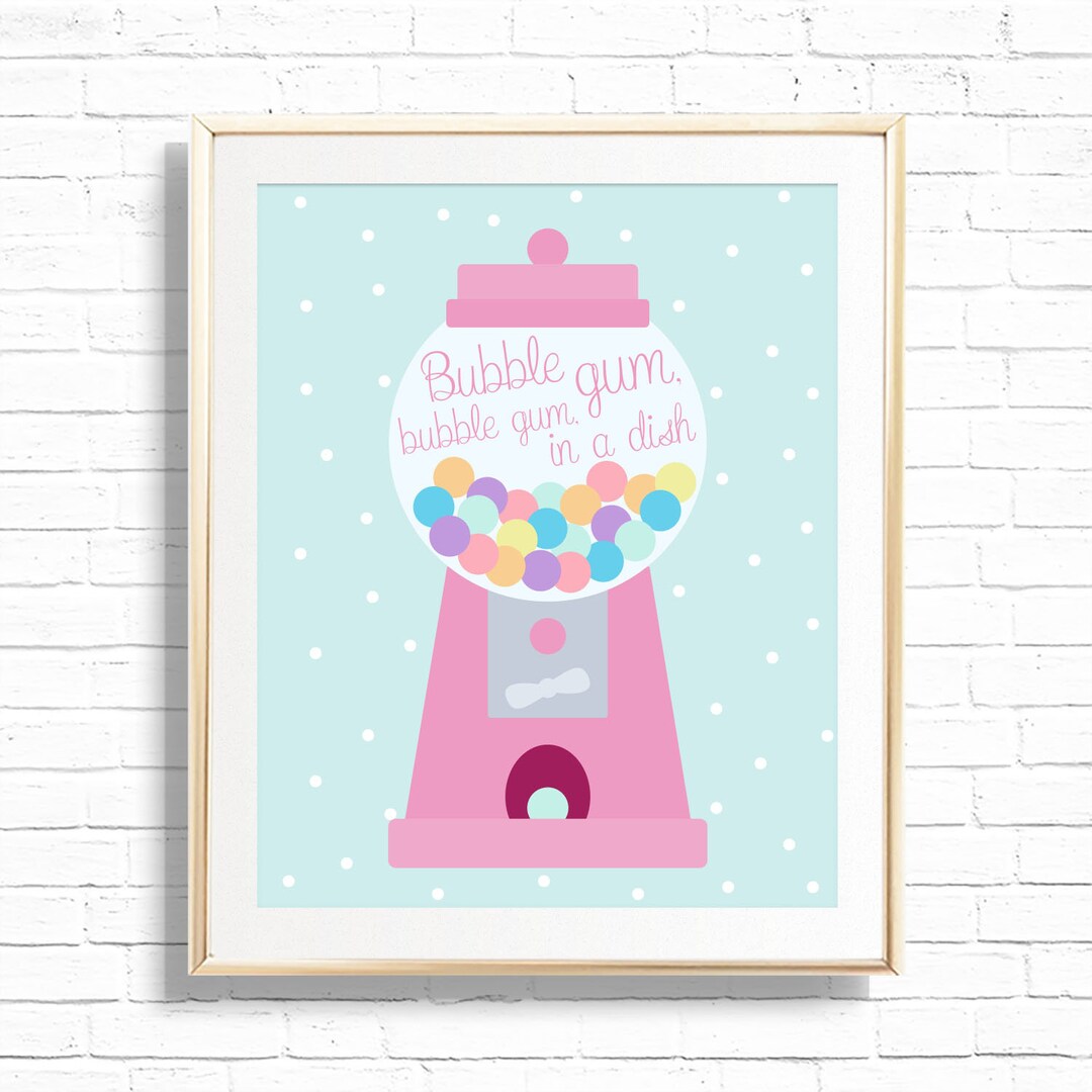 Gumball Machine Print - Printable Bubble Gum Bubble Gum in A Dish ...