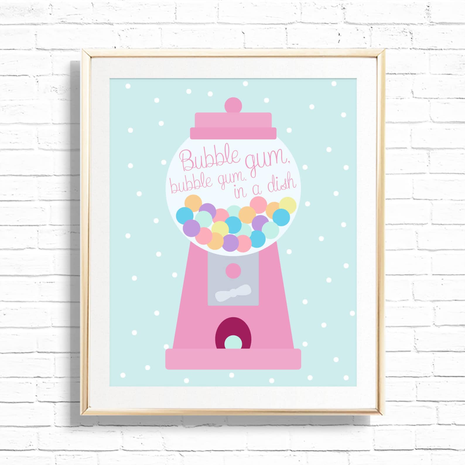 Gumball Machine Print Printable Bubble Gum Bubble Gum in A - Etsy