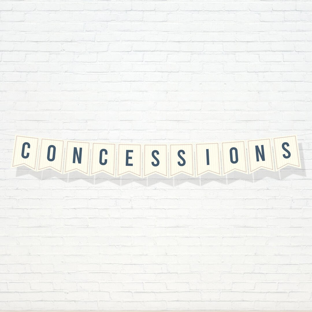 Concessions Stand Banner - Printable Baseball Concessions Banner 1st ...