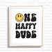 One Happy Dude Sign, Printable Smile Face 1st Birthday Art Print, One ...