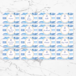 Nursery Drawer Labels - Printable Classic Coastal Nautical Baby Closet ...