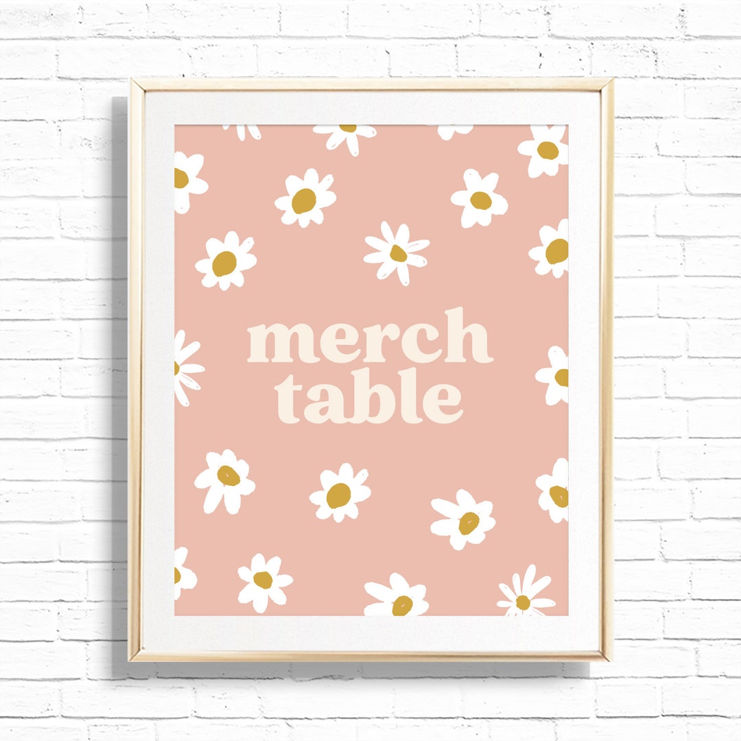 Merch Table Sign - Printable Boho Daisy Kids Craft Activity Birthday ...