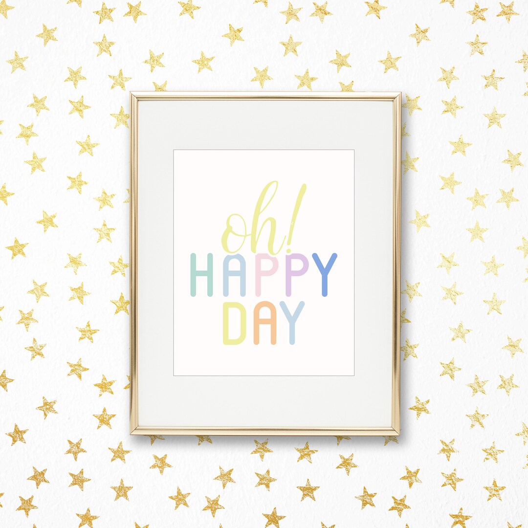 Oh Happy Day Pastel Rainbow Playroom Art Print - Printable Homeschool ...
