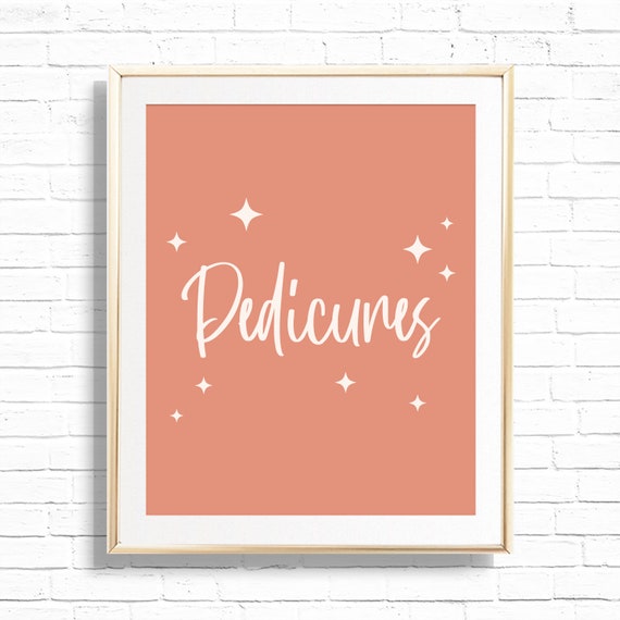 Pedicures Birthday Sign Printable Spa & Makeup Birthday - Etsy