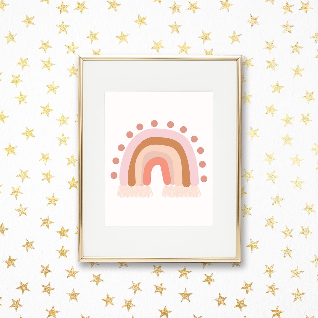 Boho Rainbow Playroom Home Decor Art Print - Printable Boho Rainbow ...