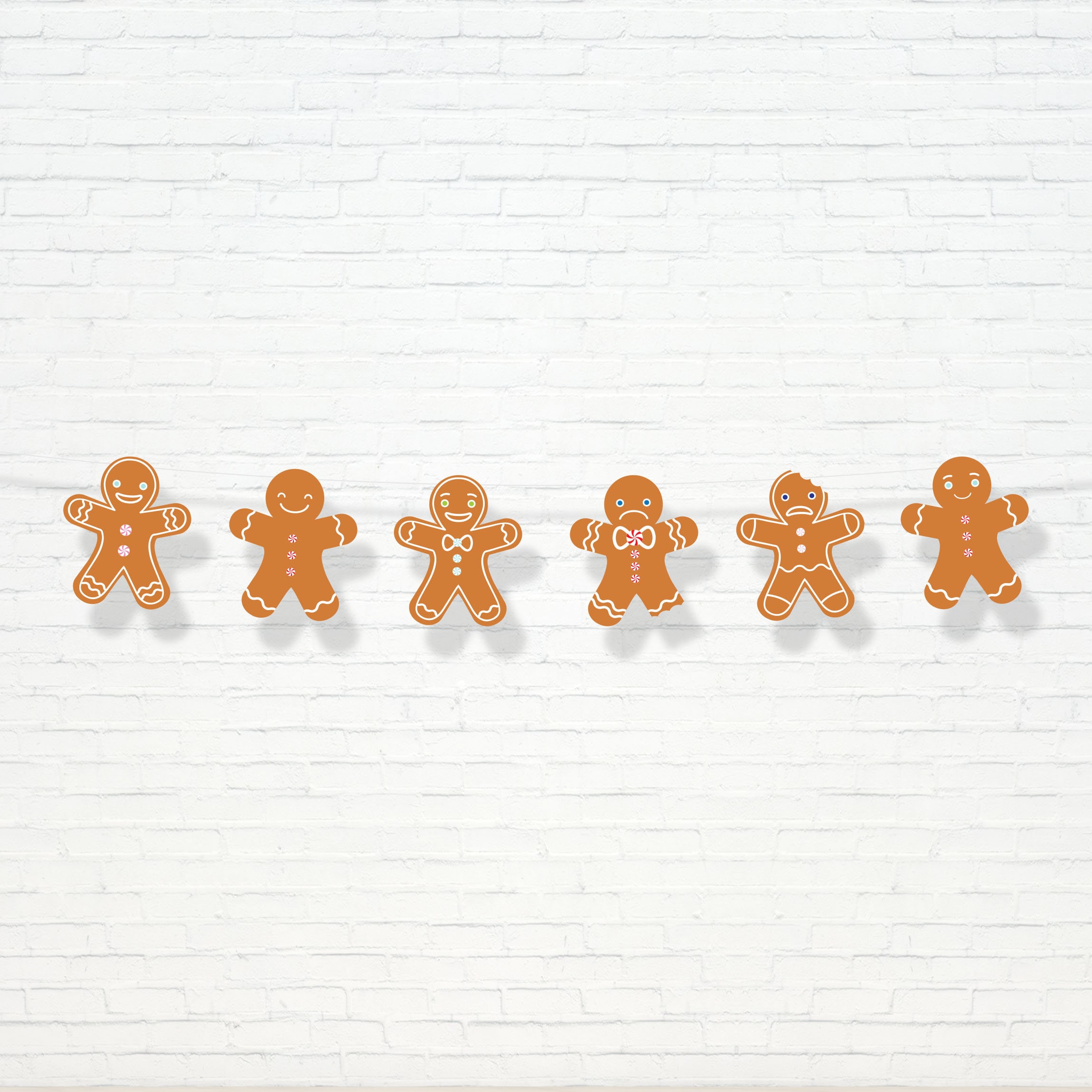 Gingerbread Man Garland - Printable Gingerbread Christmas Home Decor ...