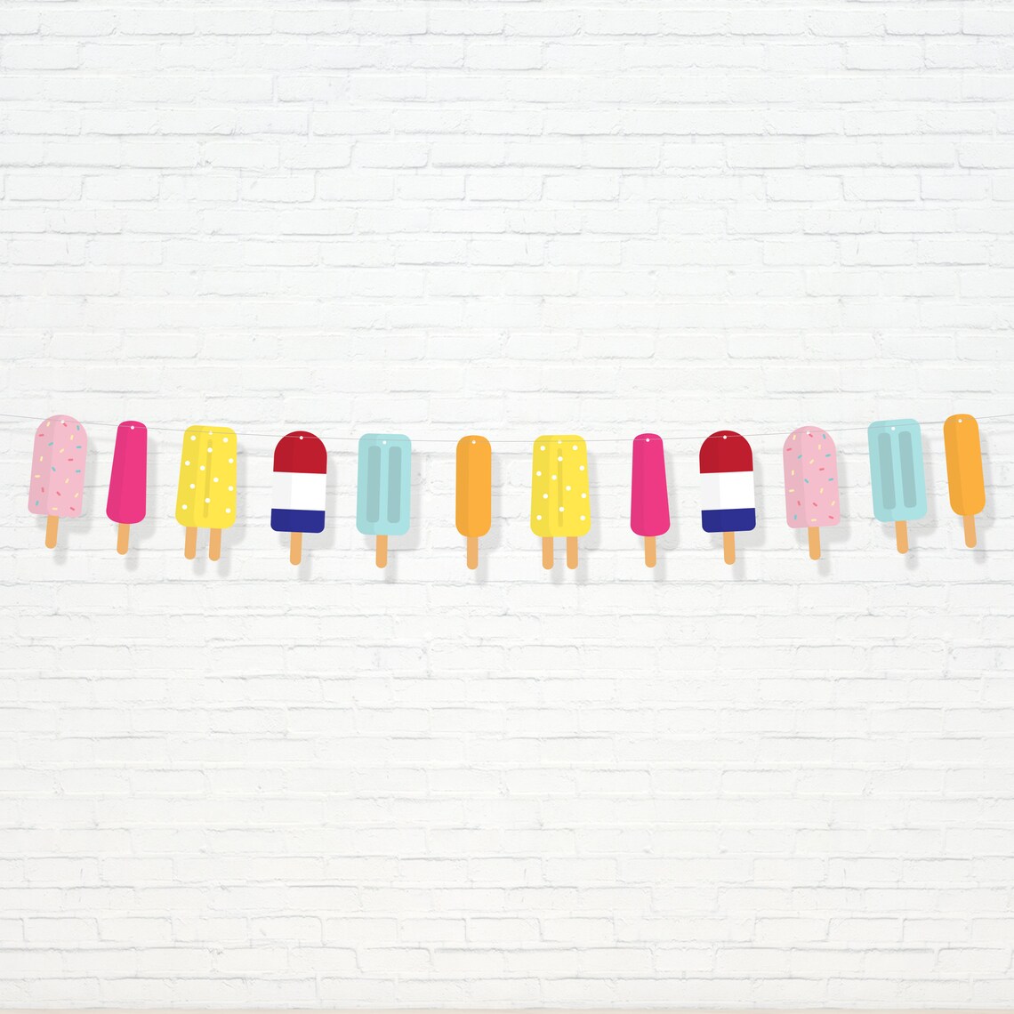 Popsicle Party Garland Printable Summer Popsicle & Ice Cream - Etsy
