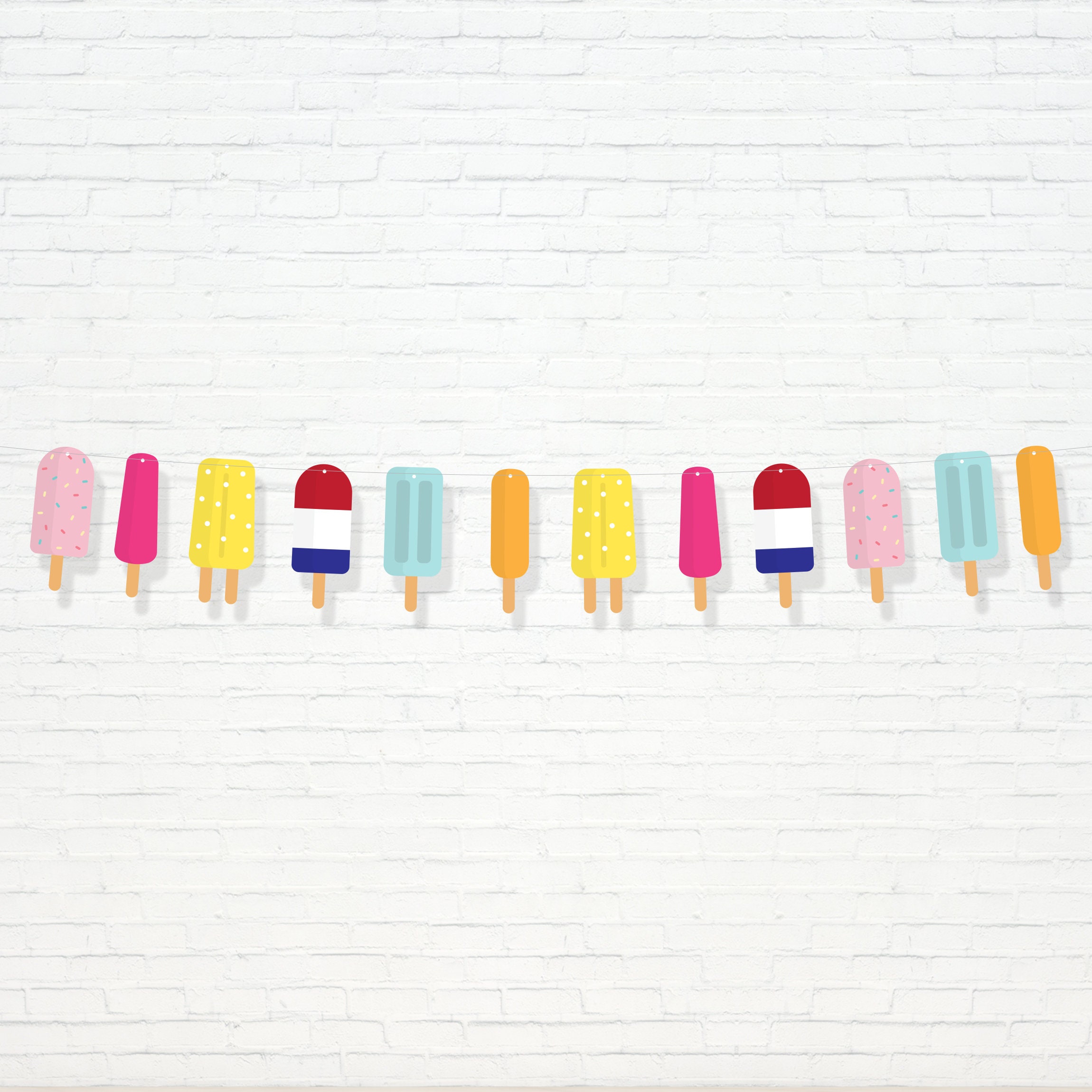 Popsicle Party Garland Printable Summer Popsicle & Ice Cream | Etsy