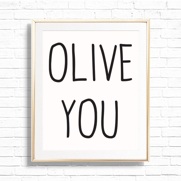 Olive You Sign - Etsy