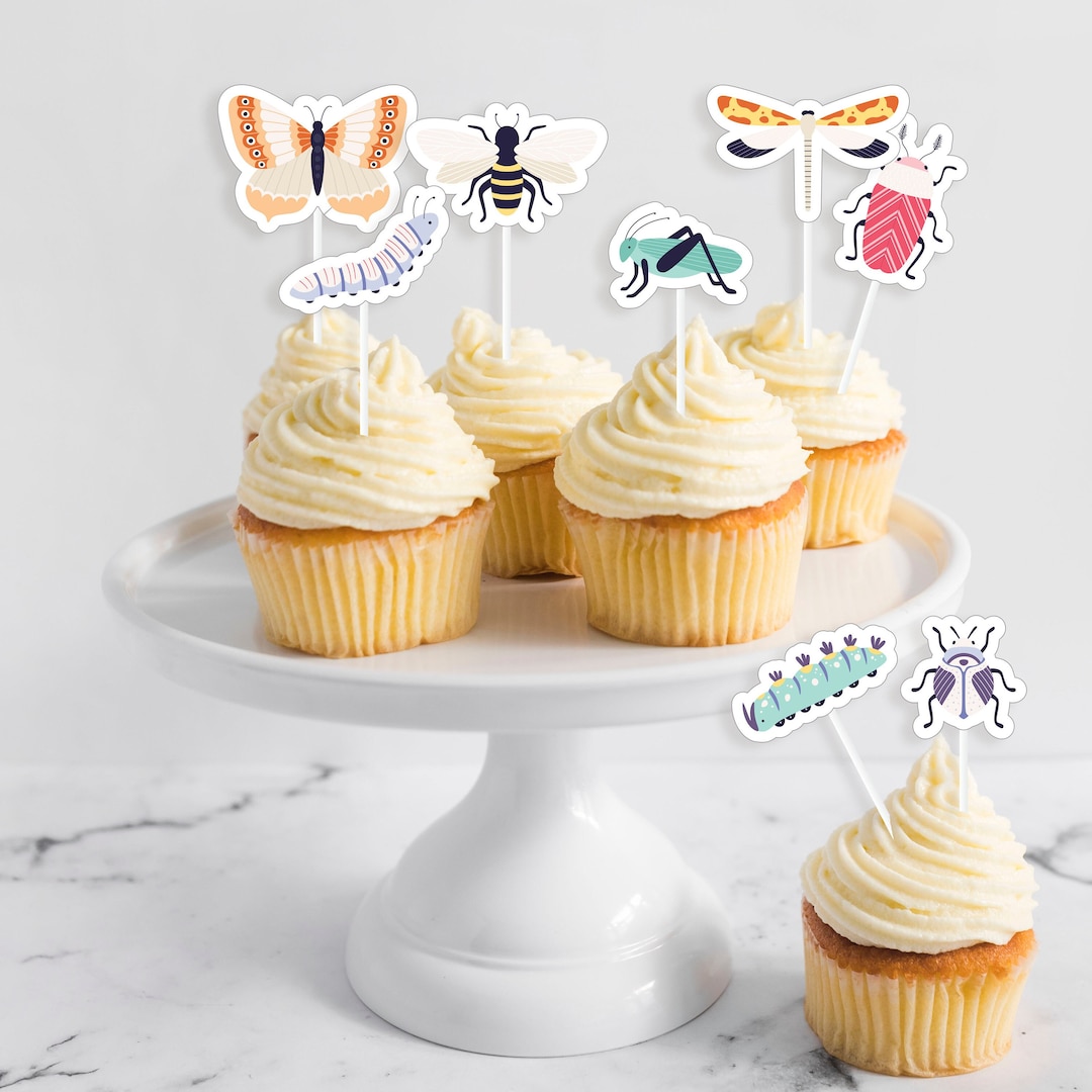 Bugs Cupcake Topper - Printable Insects and Bugs Garden Party Cake ...