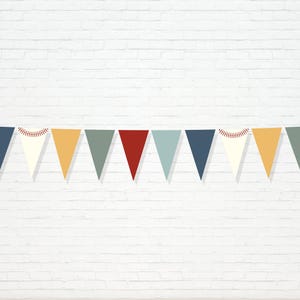 Baseball Pennant Banner - Printable Vintage Sports Team First Birthday ...