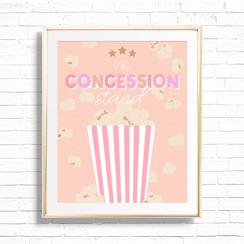 Concession Stand Sign Printable Movie Night Popcorn Birthday - Etsy
