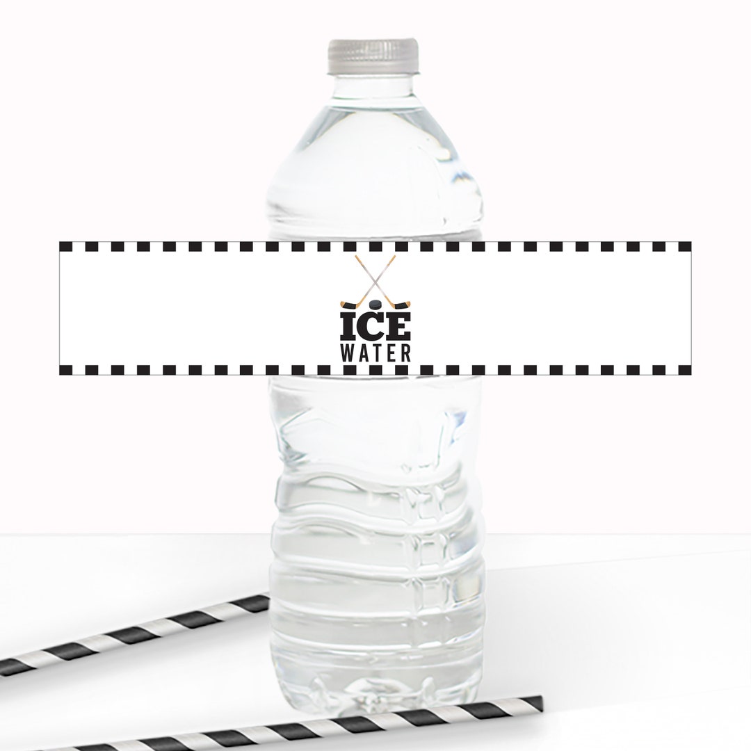 Hockey Bottle Wraps - Printable Ice Skating Ice Water 1st Birthday ...