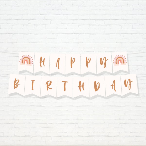 Rainbow Birthday Banner - Etsy