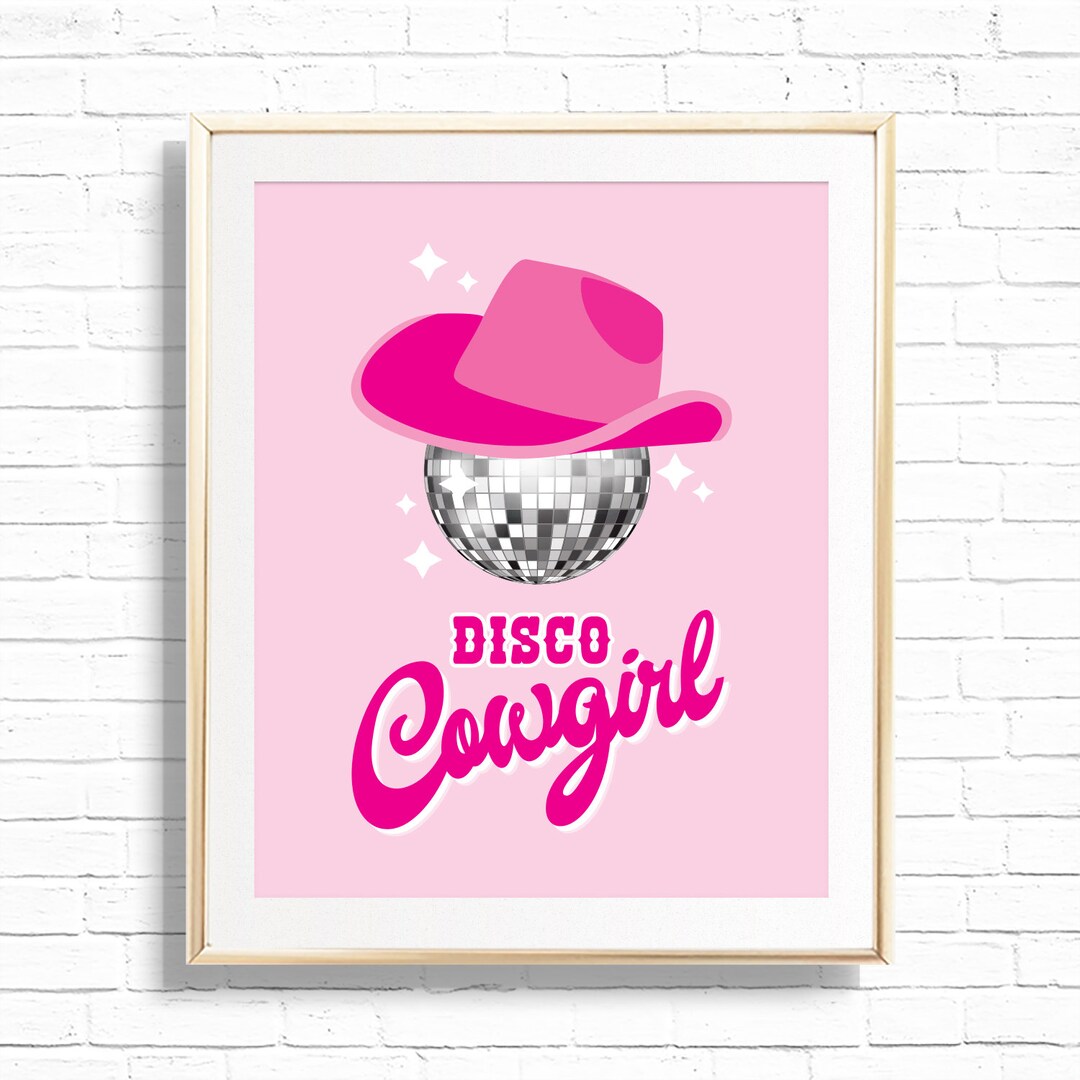 Disco Cowgirl Sign - Printable Let's Go Girls 1st Birthday Party Decor ...