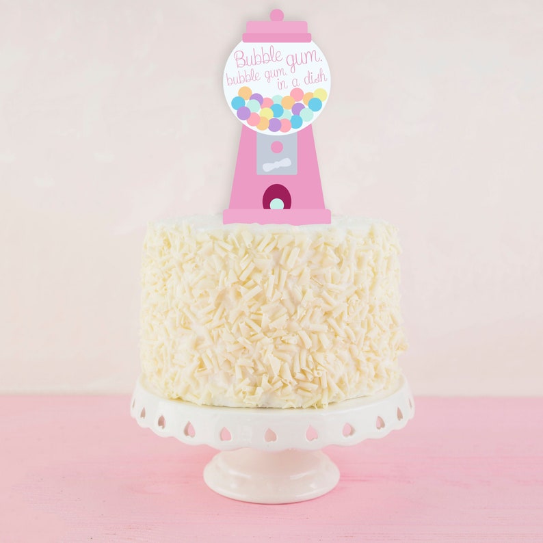 Gumball Cake Topper Printable Bubble Gum Machine Cake Banner - Etsy