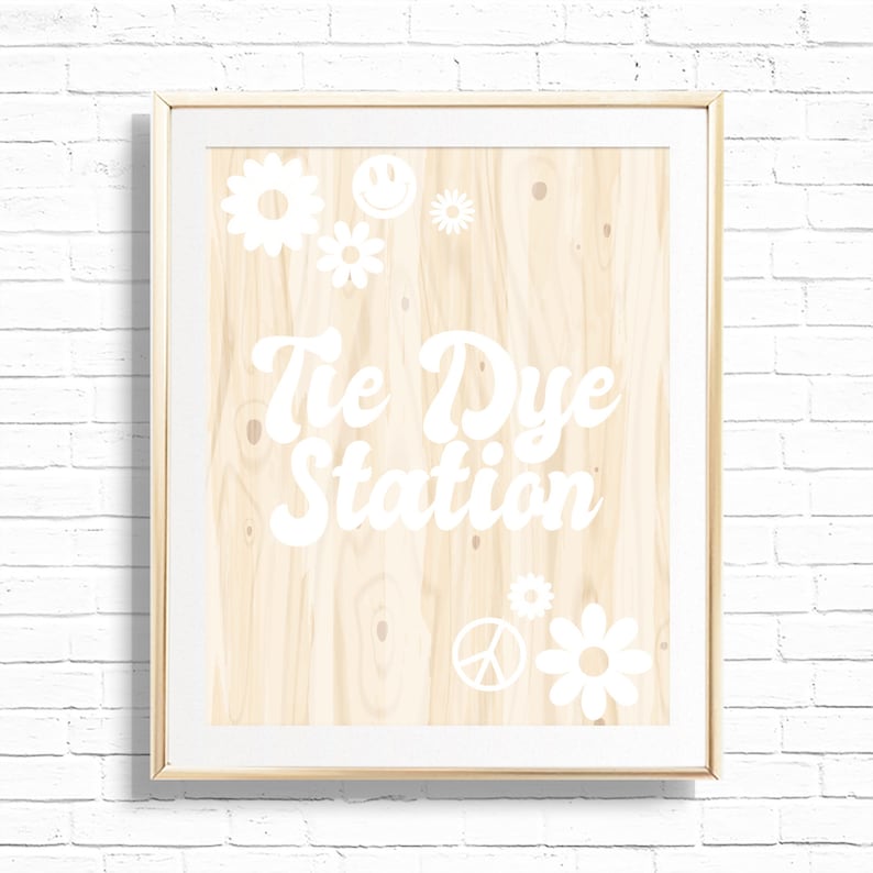 Tie Dye Station Sign Printable Boho Wooden Kids Craft - Etsy