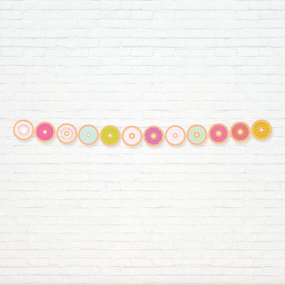 Donut Party Banner Printable Doughnut Garland Decor Donut | Etsy