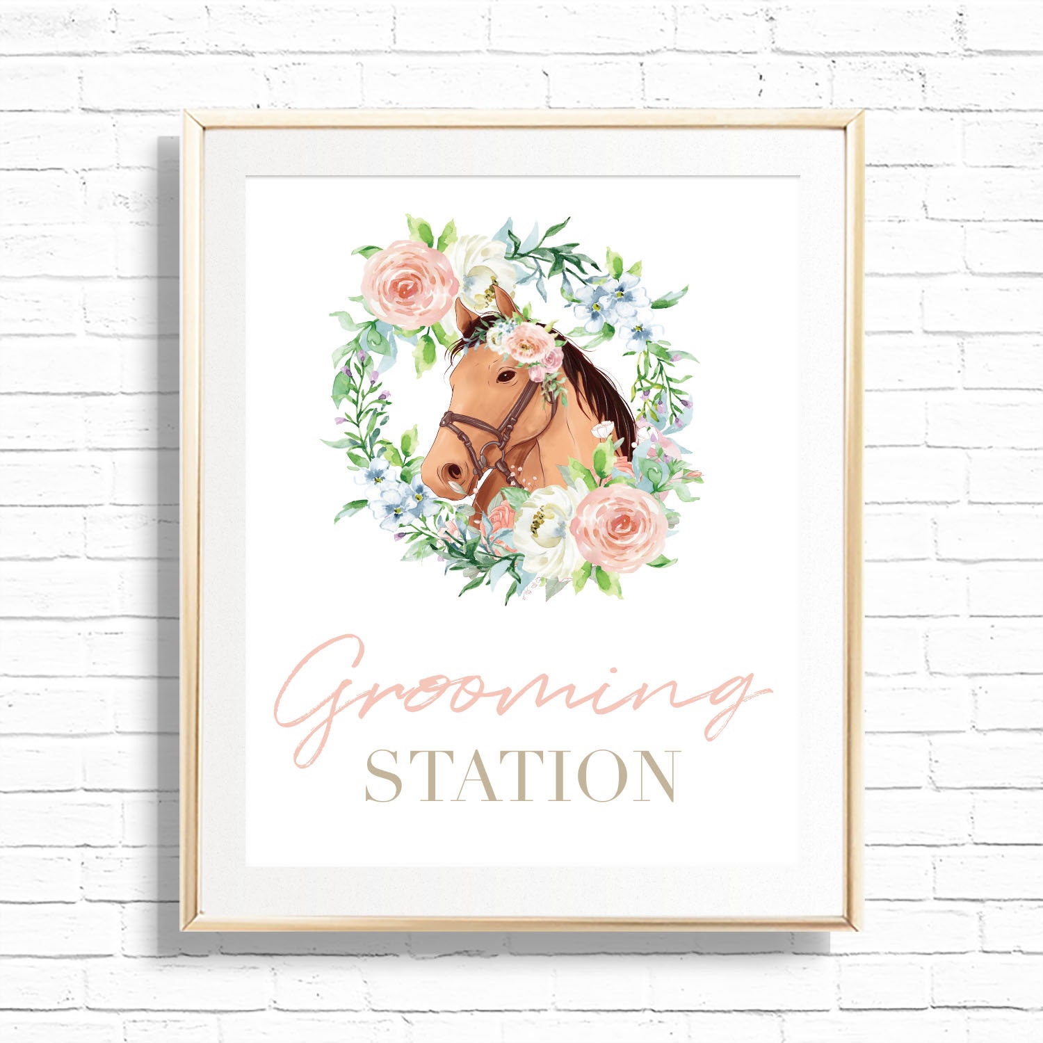 Grooming Station Sign Printable Pink Boho Floral Cowgirl 1st - Etsy