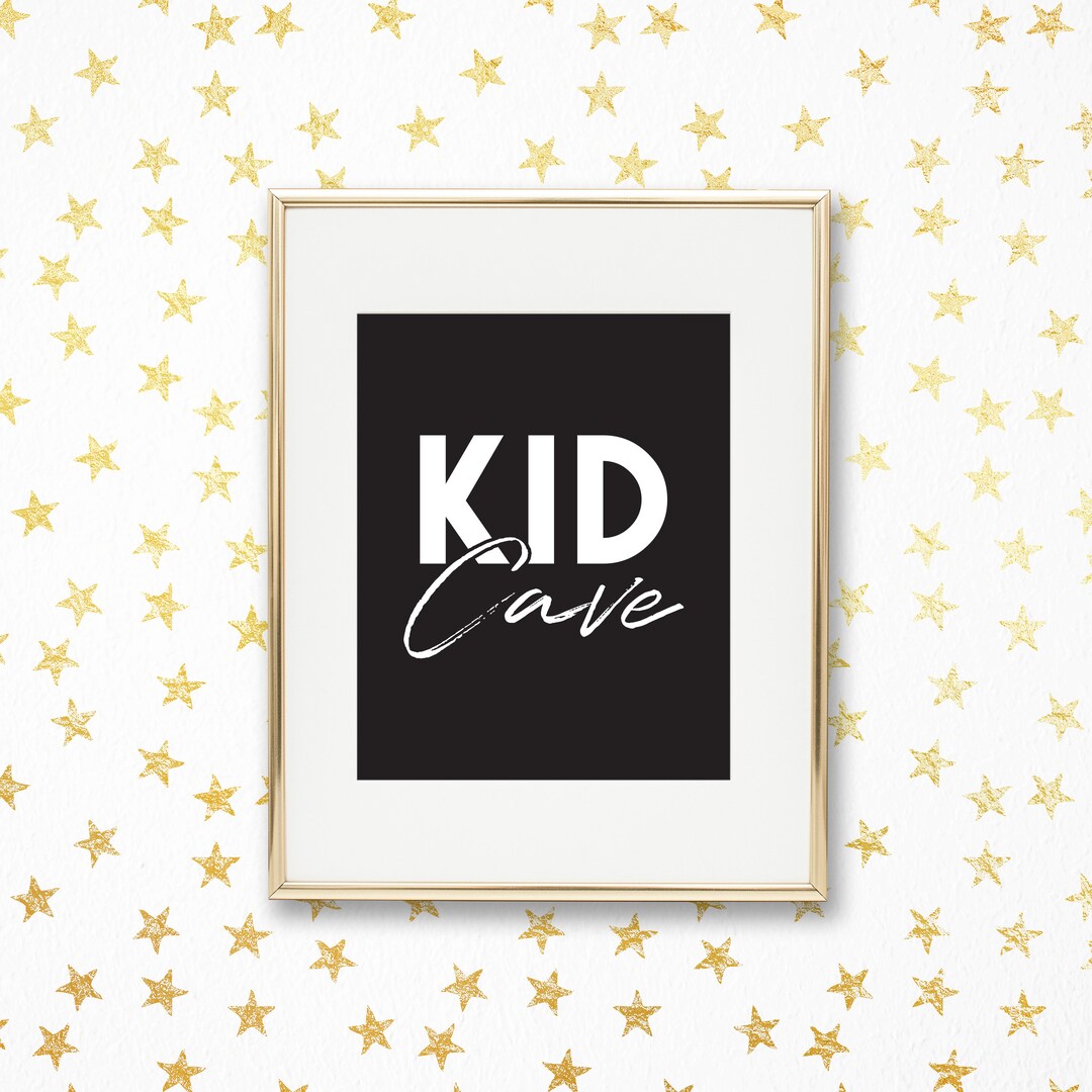 Kid Cave Scandinavian Black & White Playroom Home Decor Art Print ...