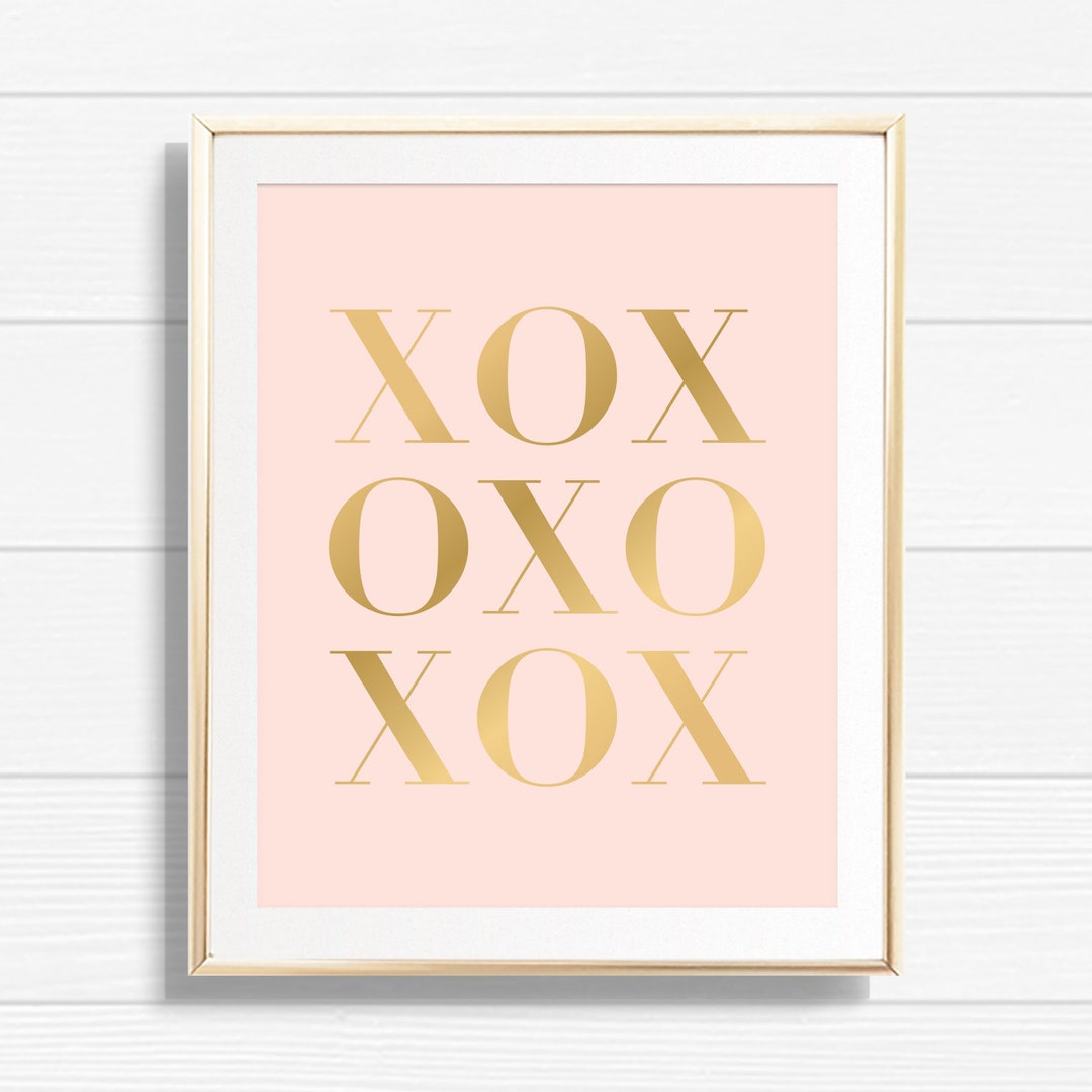 Pink XOX Art Print Printable Hugs and Kisses Quote Beauty & Makeup Home ...