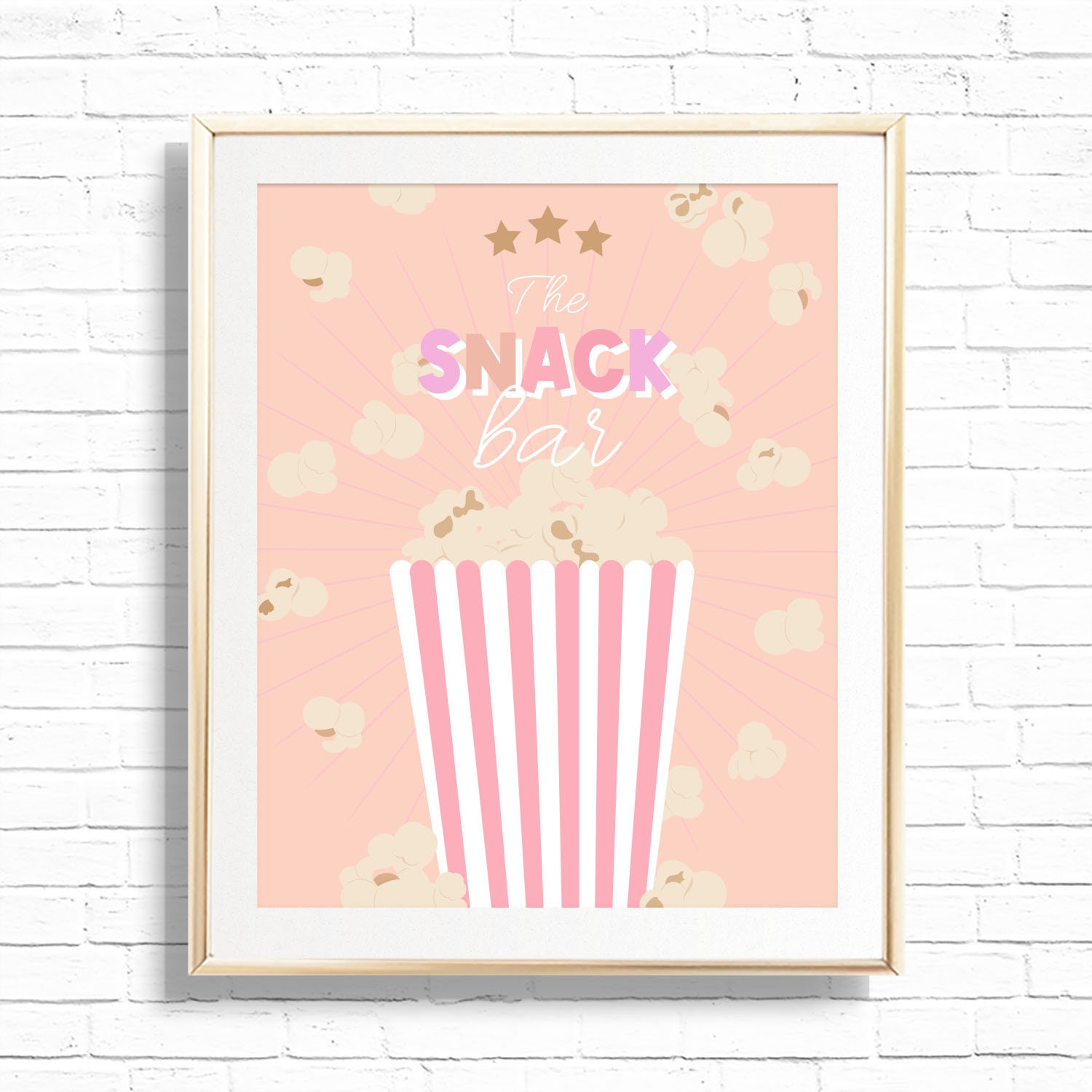 Snack Bar Sign - Printable Movie Night Popcorn Birthday Party Decor ...