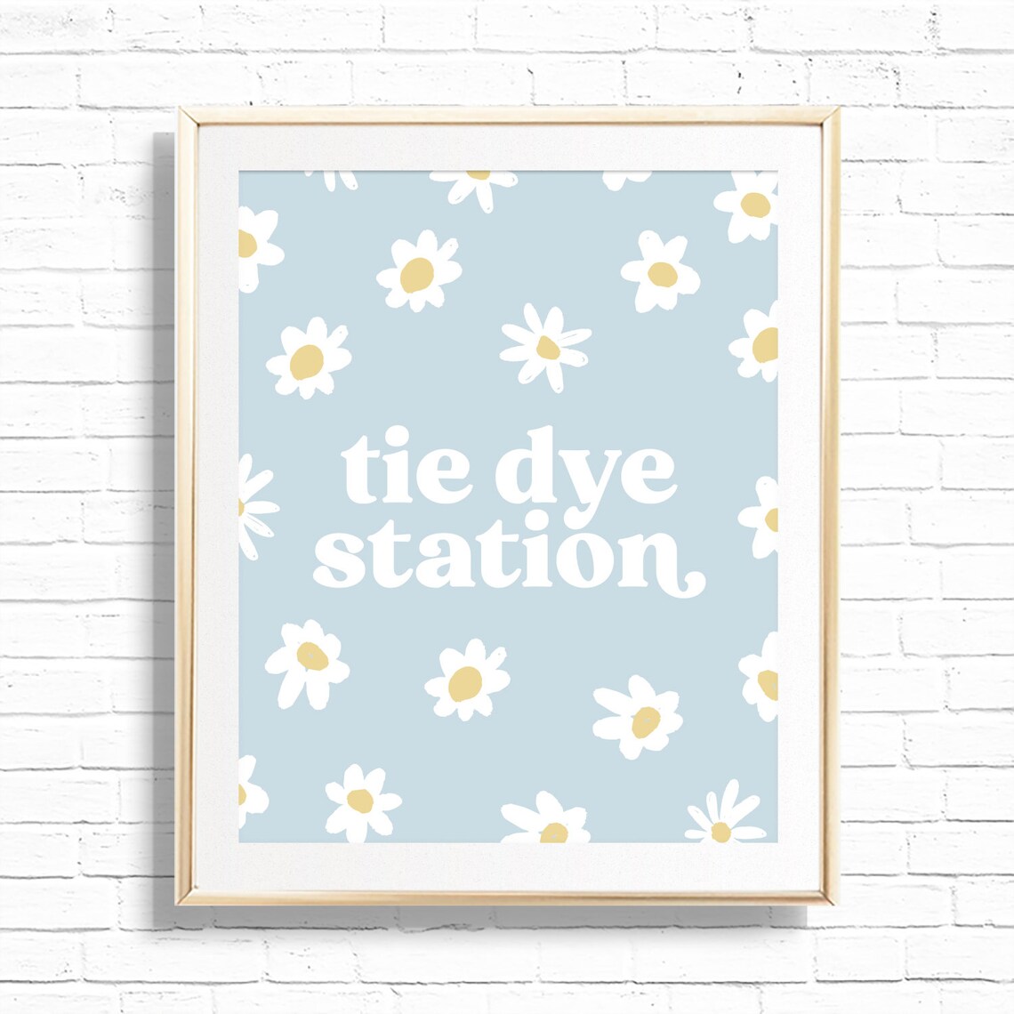 Tie Dye Station Sign Printable Boho Blue Daisy Kids Craft - Etsy