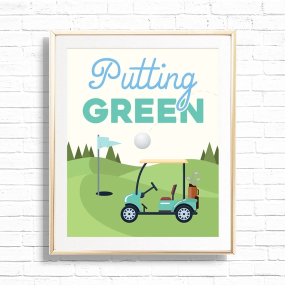 Putting Green Golf Sign Printable Hole in One Golf Par-tee - Etsy