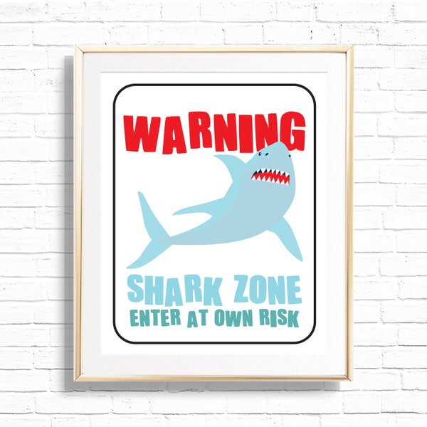Shark Warning Sign - Etsy