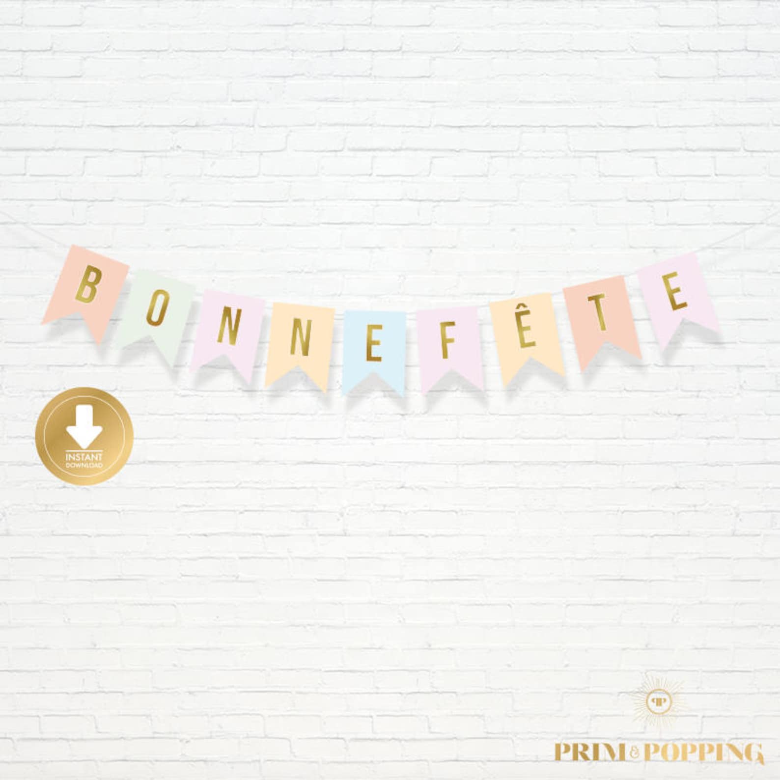 Bonne Fête Banner Pastel Bunting Banner French Banner - Etsy