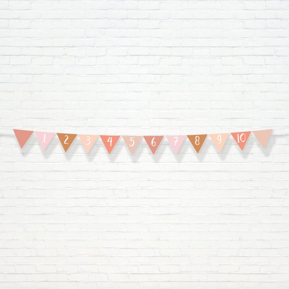 Boho Rainbow Banner Printable Bohemian 1-10 Counting Pennant - Etsy