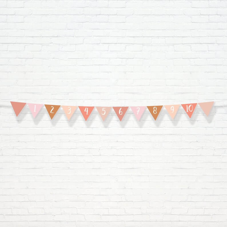 Boho Rainbow Banner Printable Bohemian 1-10 Counting Pennant - Etsy