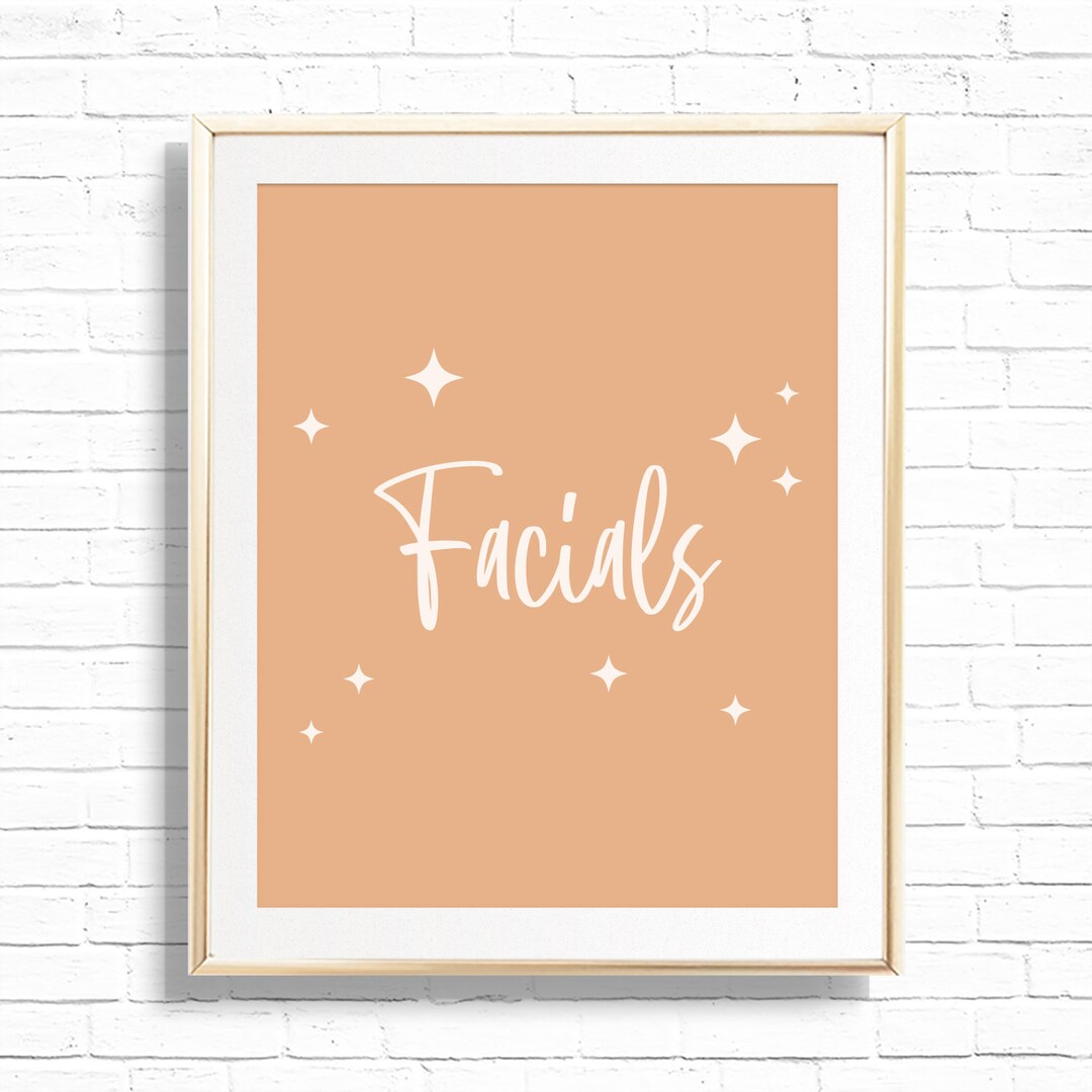 Facials Birthday Sign - Printable Spa & Makeup Birthday Party Print ...