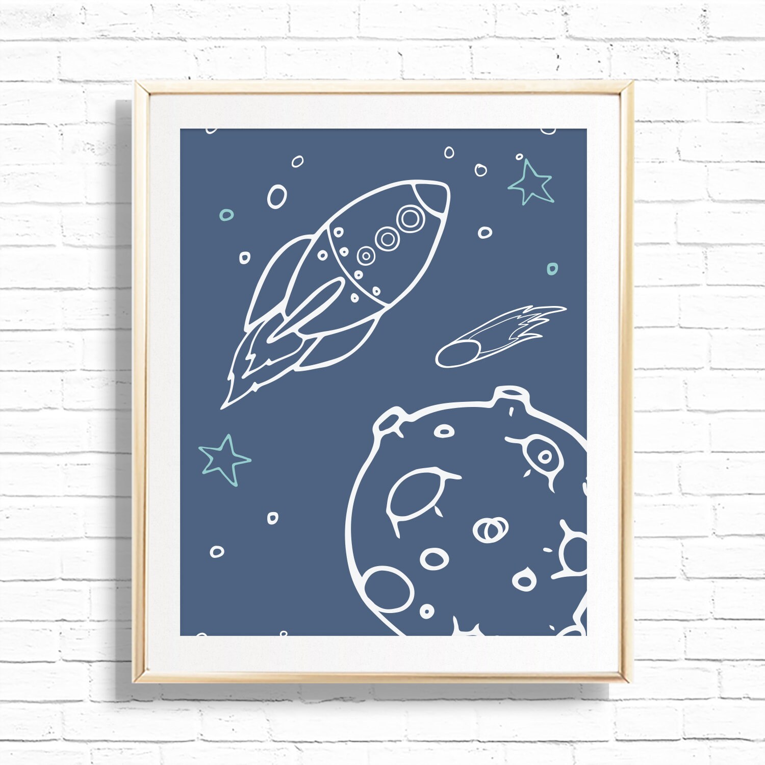 Outer Space Nursery Art Print Set Printable We Love You to | Etsy